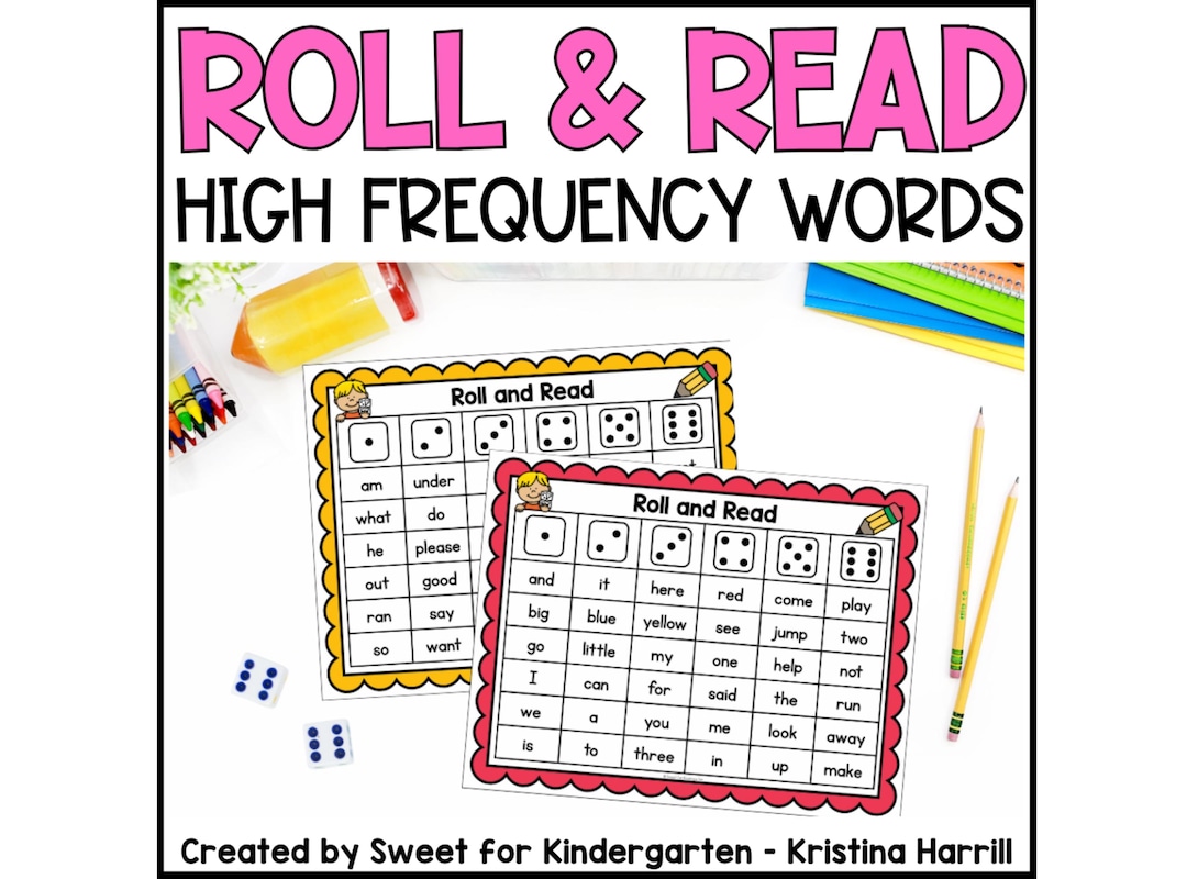 Sight Words Game: High Frequency Words Roll and Read, K-3 Reading ...