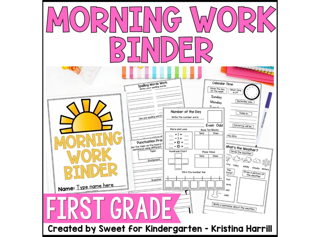 First Grade Morning Work Binder: Reusable Homeschool Activities - Etsy