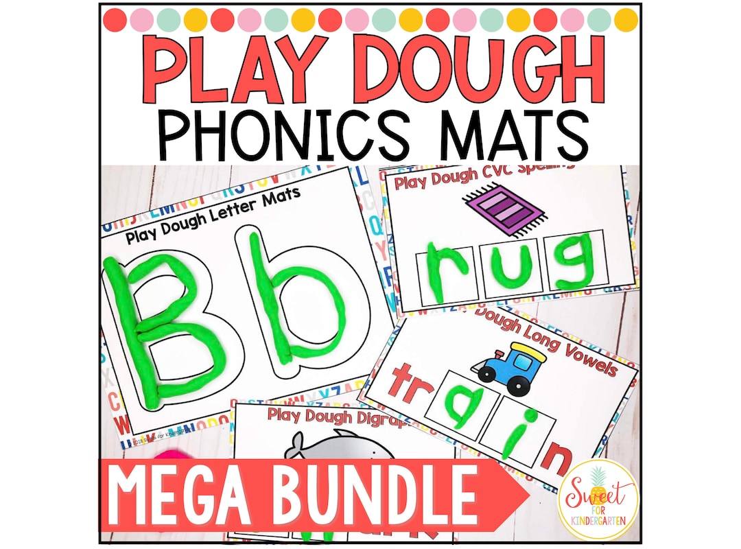 Phonics Play Dough Mats for Kindergarten, 1st Grade & Homeschool ...