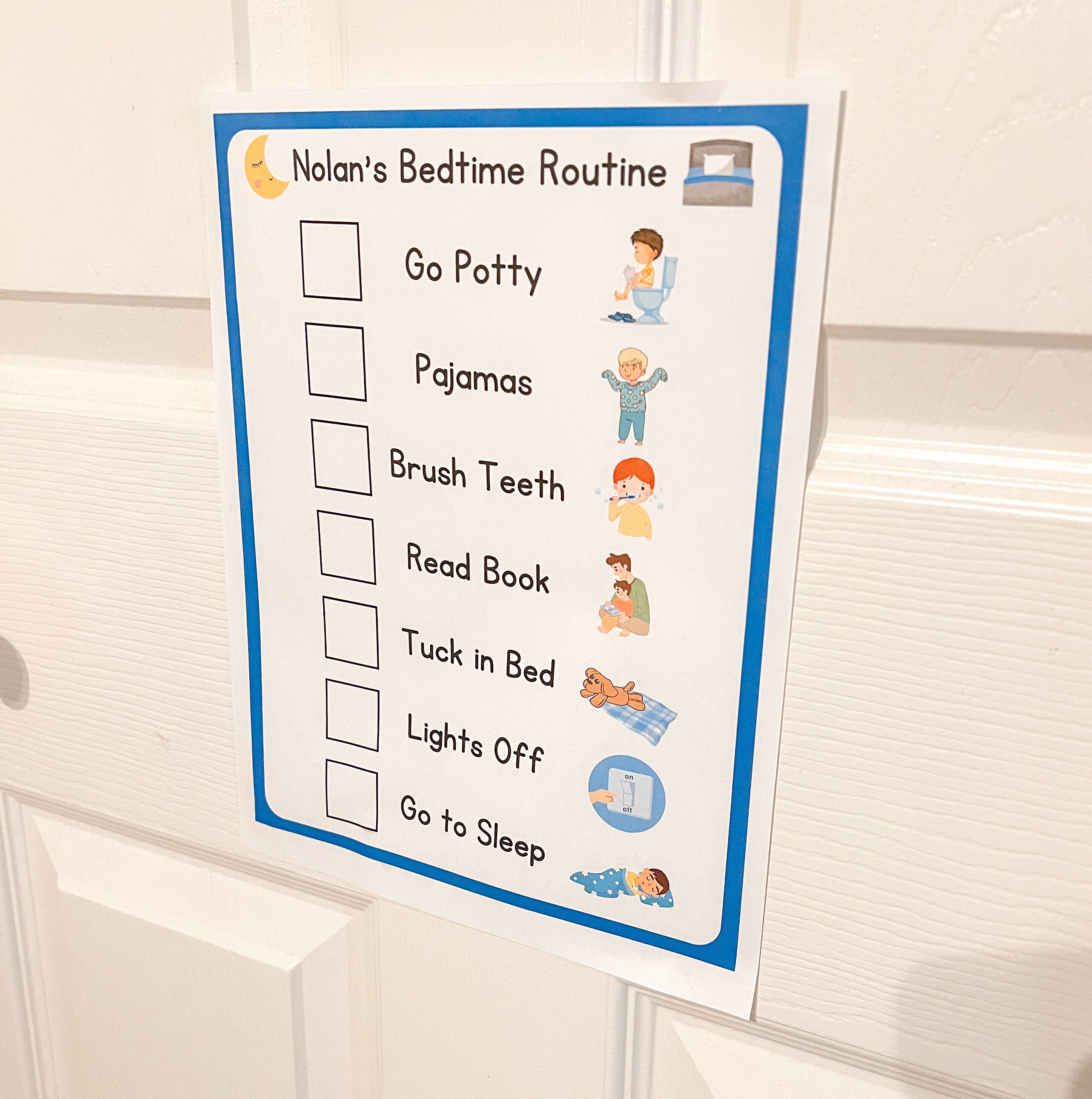 Printable Toddler Bedtime Routine Chart: Editable Canva Template ...