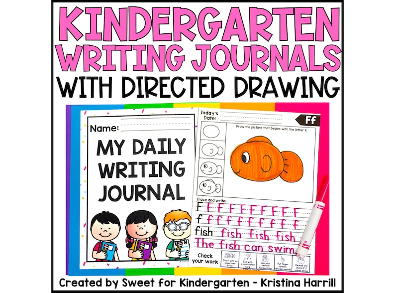 Kindergarten Daily Writing Journals: Handwriting, Sentence Writing ...