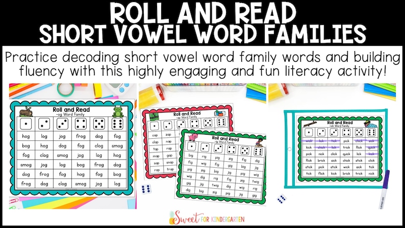 CVC Words Roll and Read Game: Short Vowel Phonics (digital Download) - Etsy