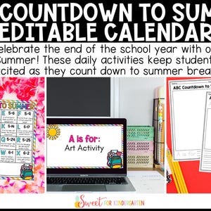 Editable ABC Countdown to Summer Calendar | Fun End-of-year Activities ...