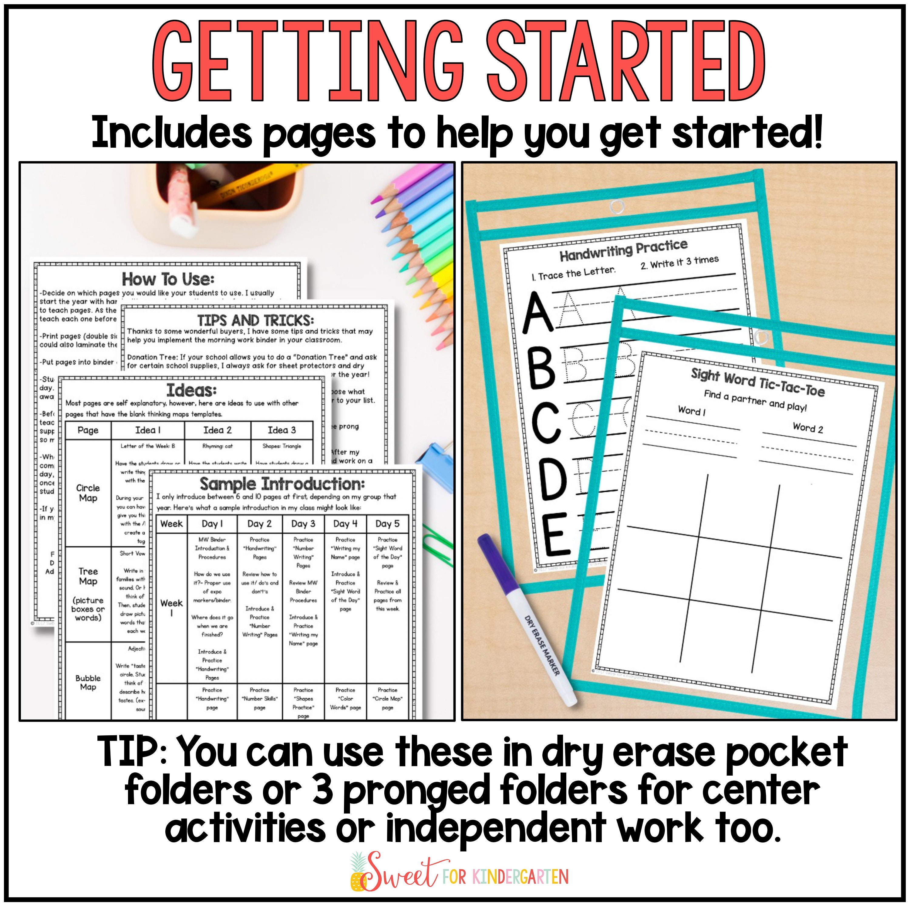Kindergarten Morning Work Binder Activities Reusable Morning Work ...