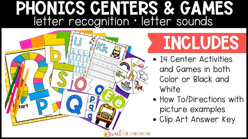 Alphabet Phonics Games and Activities for Teaching Letter Recognition ...