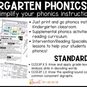 Consonant Blends and Digraphs Kindergarten Phonics Unit | Learn to Read ...