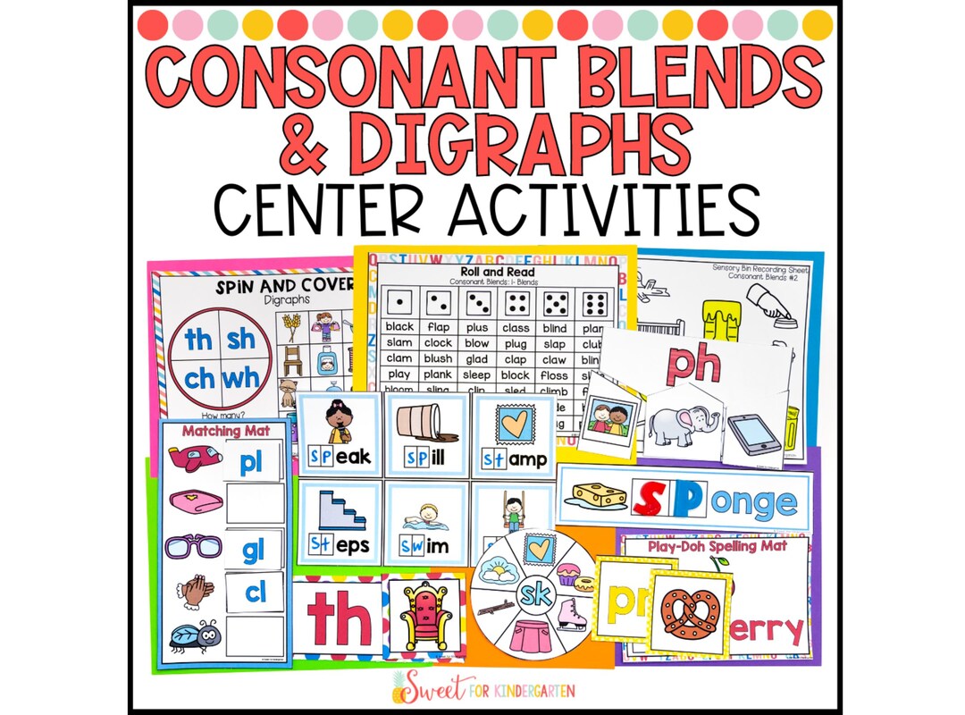 Consonant Blends and Digraphs Hands-on Phonics Centers | Engaging ...