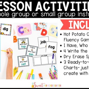 CVC Words Phonics Unit for Kindergarten | Learn to Read With Blending ...