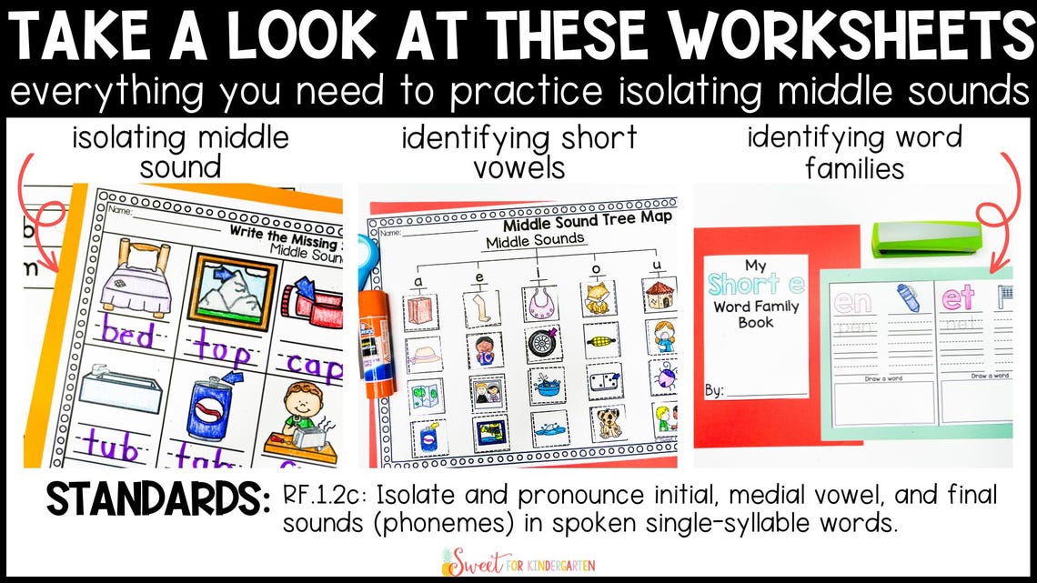 Short Vowel Worksheets for Kindergarten | No Prep Phonics Practice ...