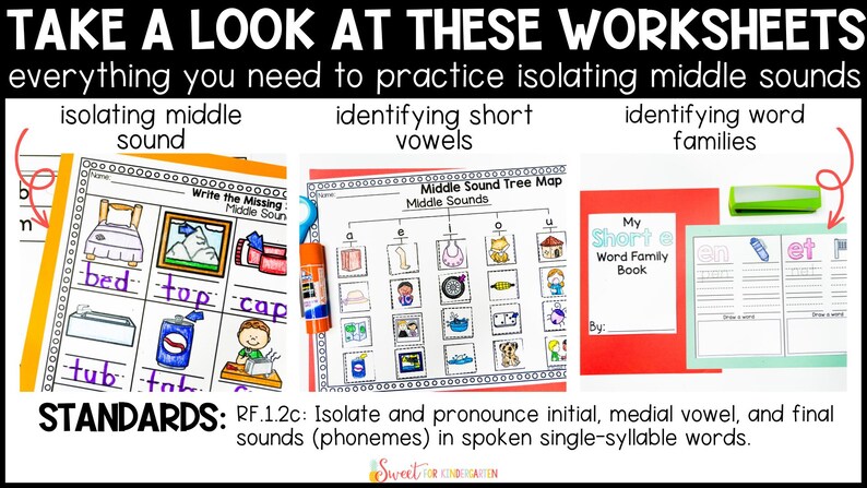 Short Vowel Worksheets for Kindergarten | No Prep Phonics Practice ...