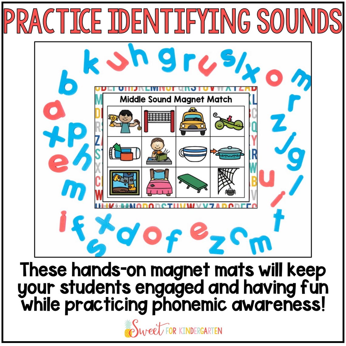 Phonemic Awareness Letter Magnet Mats: Beginning, Middle & Ending ...