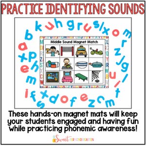 Phonemic Awareness Letter Magnet Mats: Beginning, Middle & Ending ...