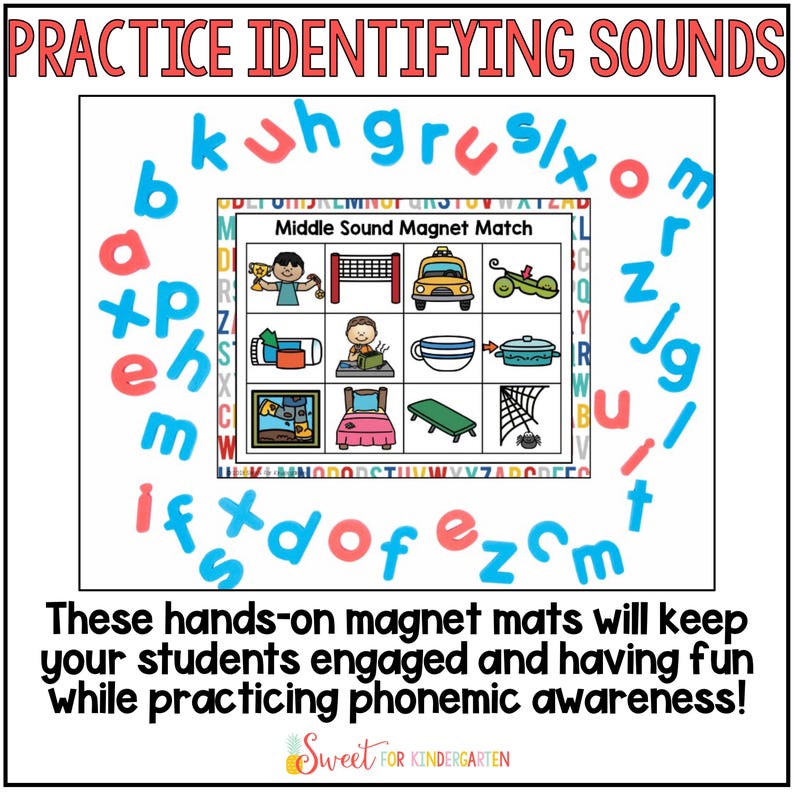 Phonemic Awareness Letter Magnet Mats: Beginning, Middle & Ending ...
