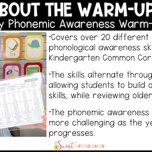 Kindergarten Phonemic Awareness Daily Lessons: Literacy Activities - Etsy