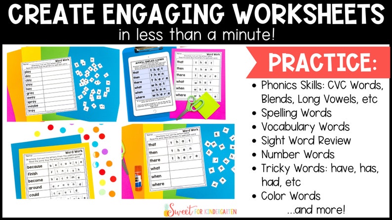 Editable Phonics Worksheets | Custom Word Work & Sight Words Practice ...