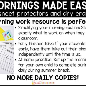 First Grade Morning Work Binder | Reusable At-home Activities | Daily ...