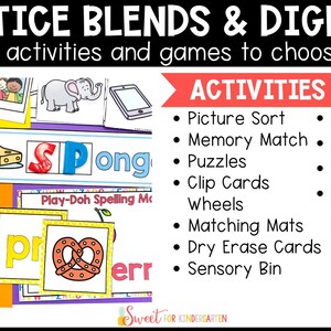 Consonant Blends and Digraphs Hands-on Phonics Centers | Engaging ...