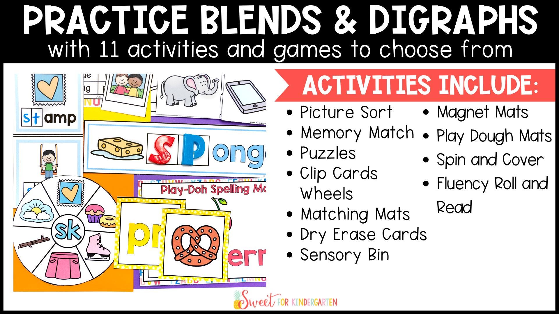 Consonant Blends and Digraphs Hands-on Phonics Centers | Engaging ...