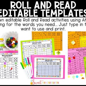 Editable Roll and Read Activity Game Template | Customizable Word List ...