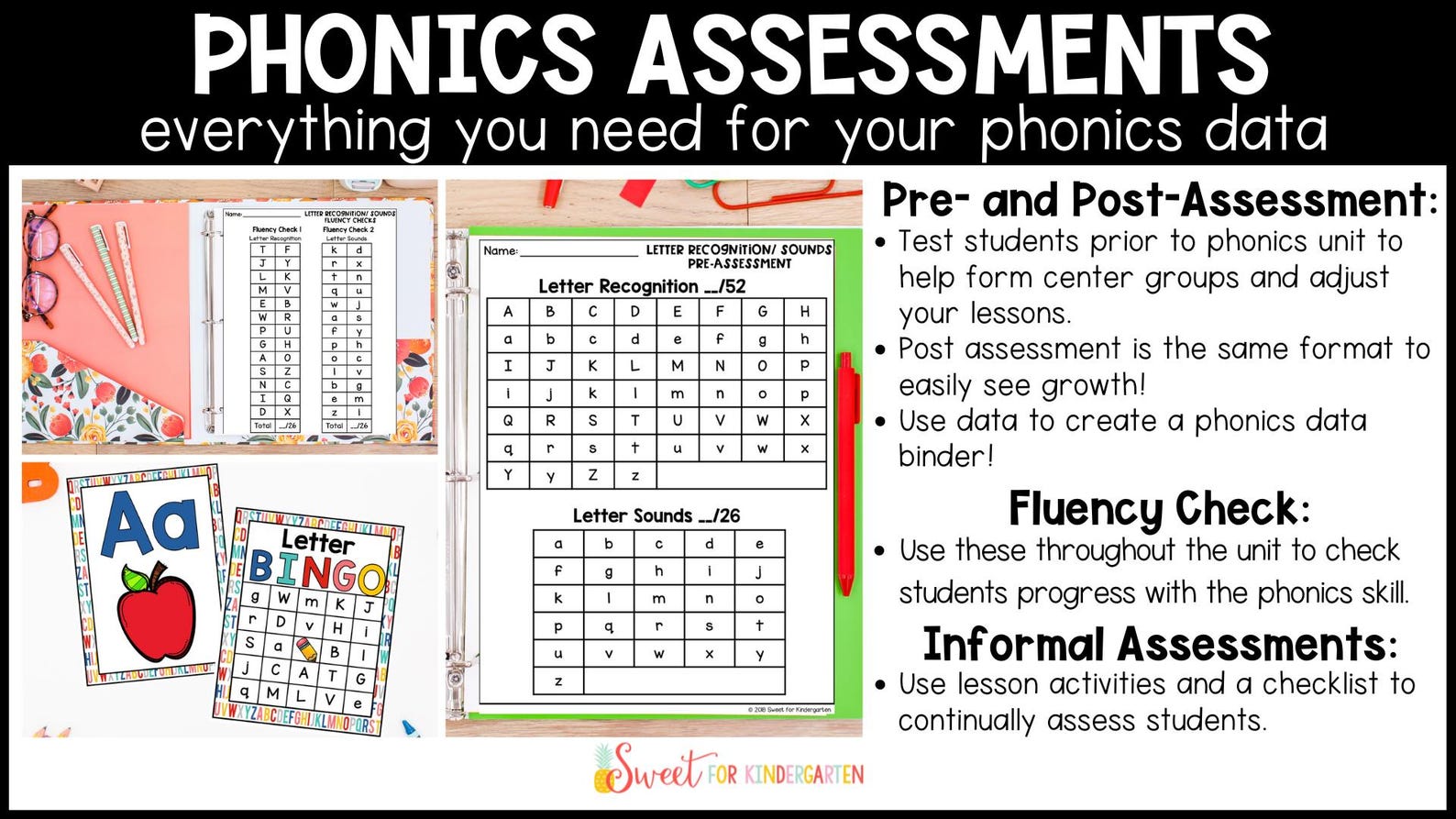 Kindergarten Phonics Unit: Letter Sounds & Recognition (PDF) - Etsy