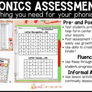 Kindergarten Phonics Unit: Letter Sounds & Recognition (PDF) - Etsy