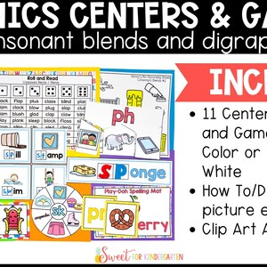 Consonant Blends and Digraphs Hands-on Phonics Centers | Engaging ...