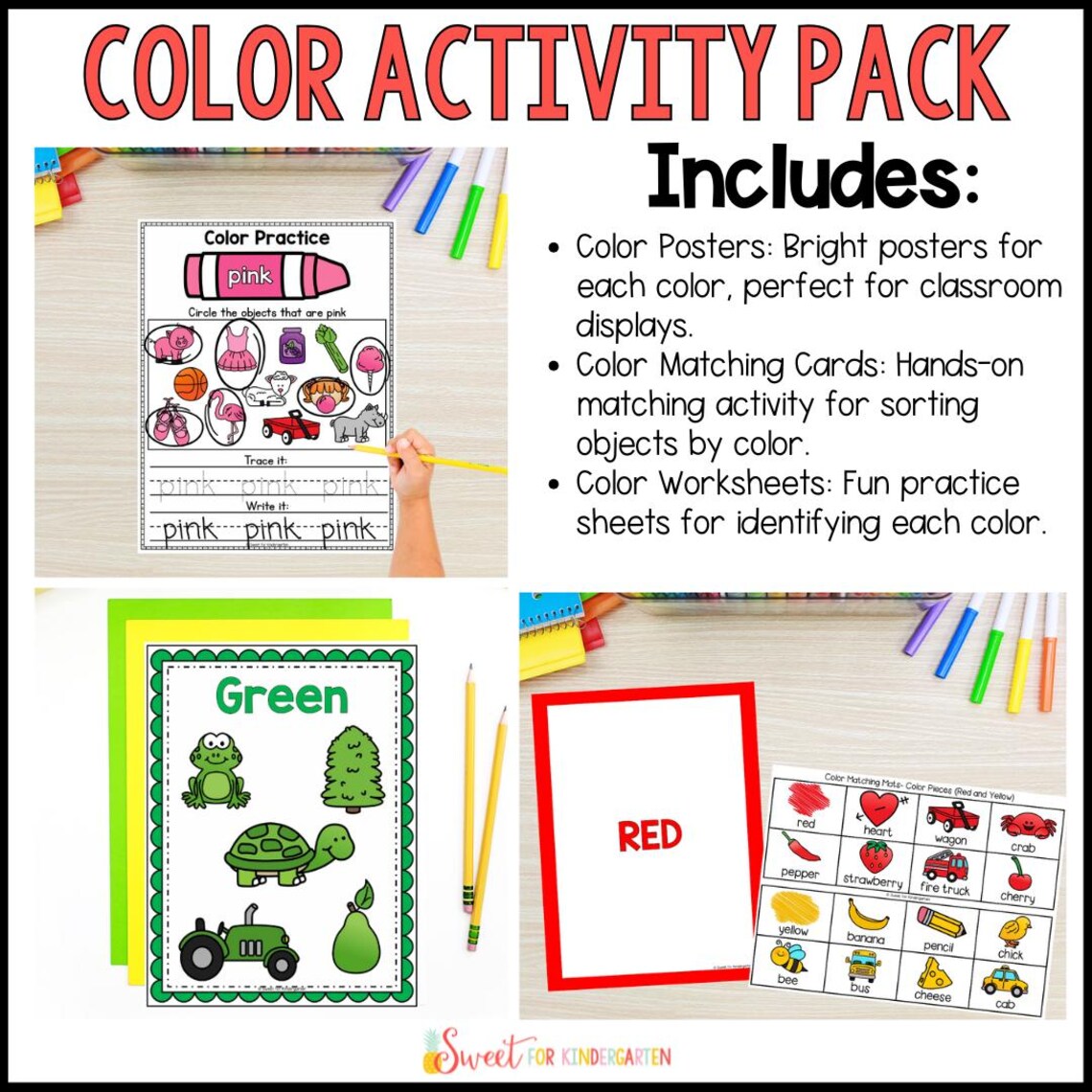 Color Sorting Activity Pack: Preschool Learning (digital Download) - Etsy