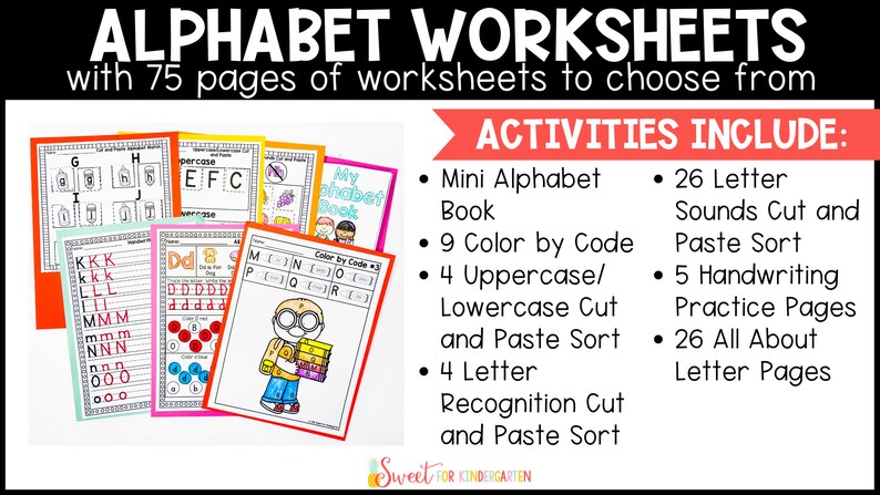 Alphabet Recognition and Letter Sounds Worksheets | Pre K or ...