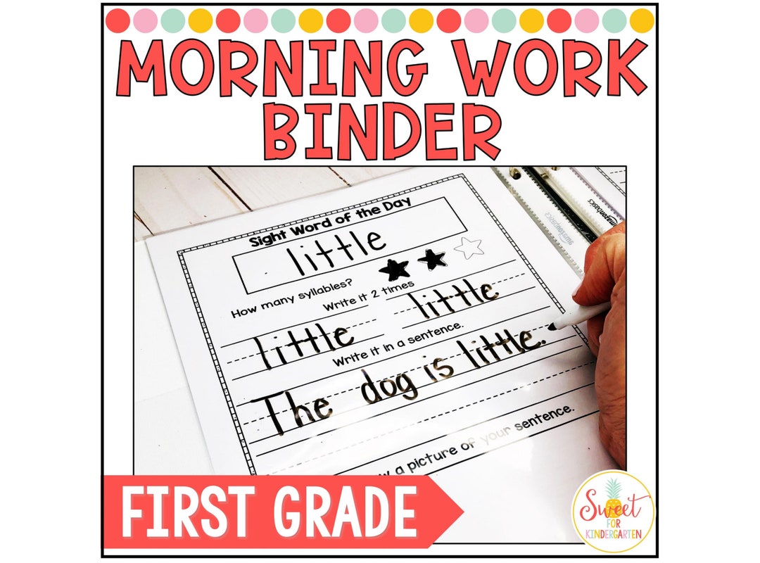 First Grade Morning Work Binder | Reusable At-home Activities | Daily ...
