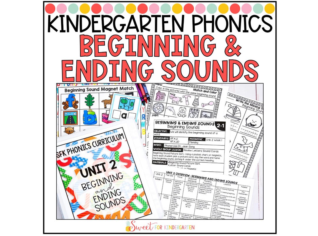 Beginning & Ending Sounds Phonics Unit Kindergarten | Learn to Read ...