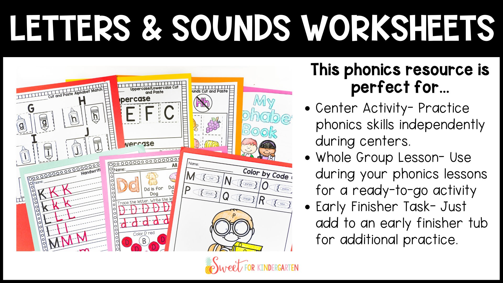 Alphabet Recognition and Letter Sounds Worksheets | Pre K or ...