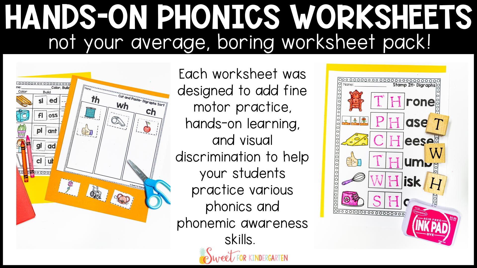 Consonant Blends and Digraphs Worksheets | No-prep Phonics Blending ...