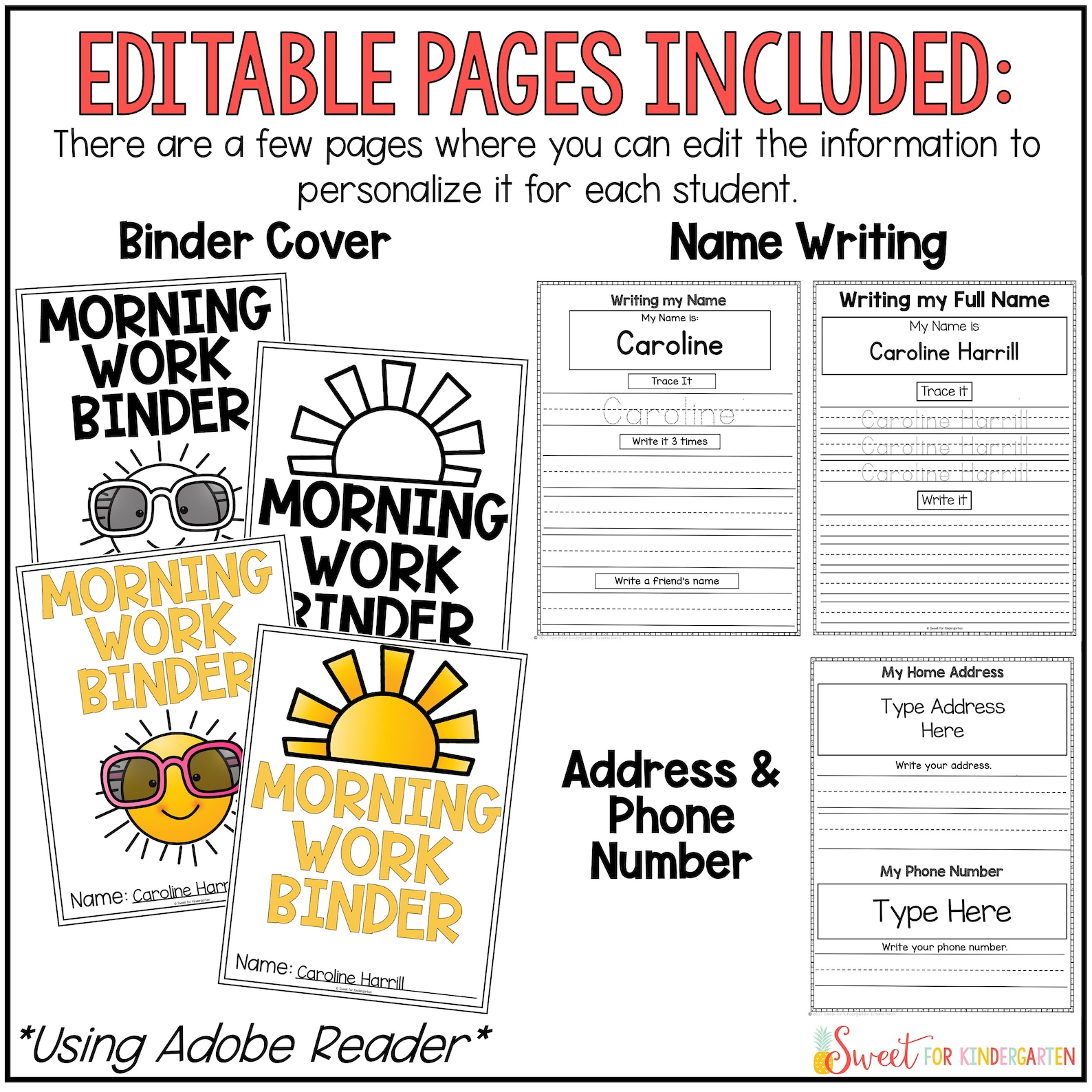 Kindergarten Morning Work Binder Activities Reusable Morning Work ...