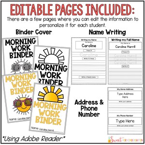 Kindergarten Morning Work Binder Activities Reusable Morning Work ...