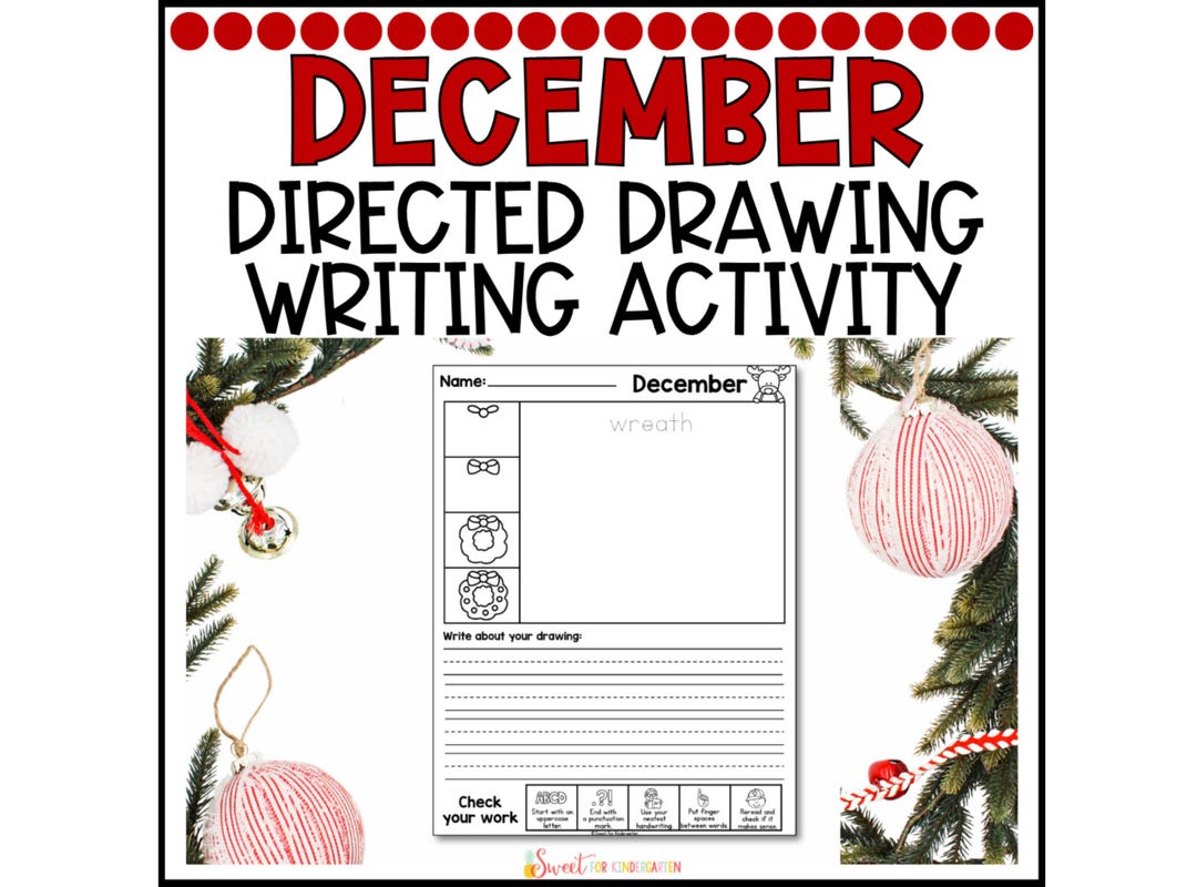 December Directed Drawing and Christmas Writing Journal Activity for ...