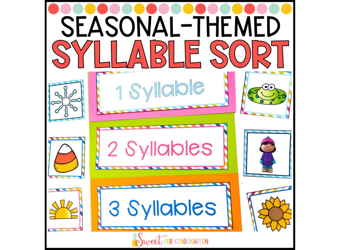 Seasonal Syllable Sorting: Picture Card Games for Pre-k (digital ...