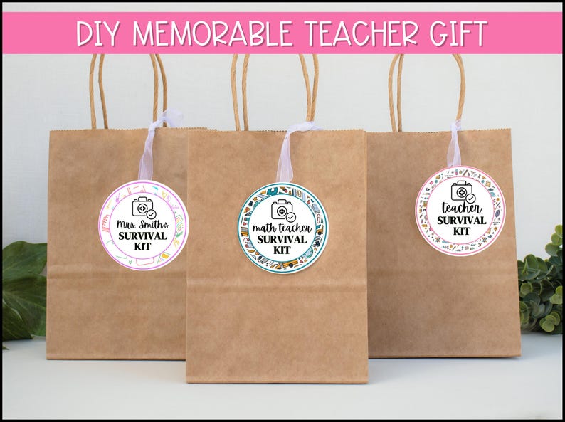 Teacher Survival Kit Gift Tag: Editable Canva Template (digital ...