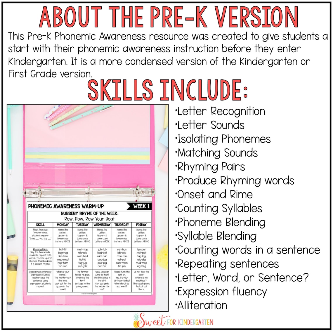 Pre-k Phonemic Awareness Lessons: Daily Warm-ups - Etsy