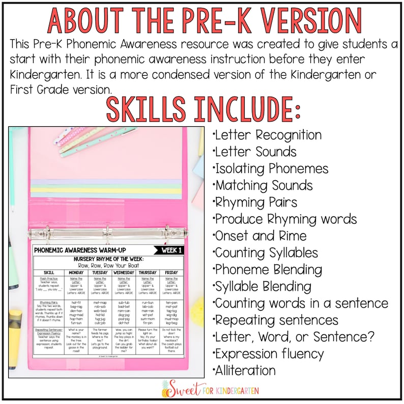 Pre-k Phonemic Awareness Lessons: Daily Warm-ups - Etsy