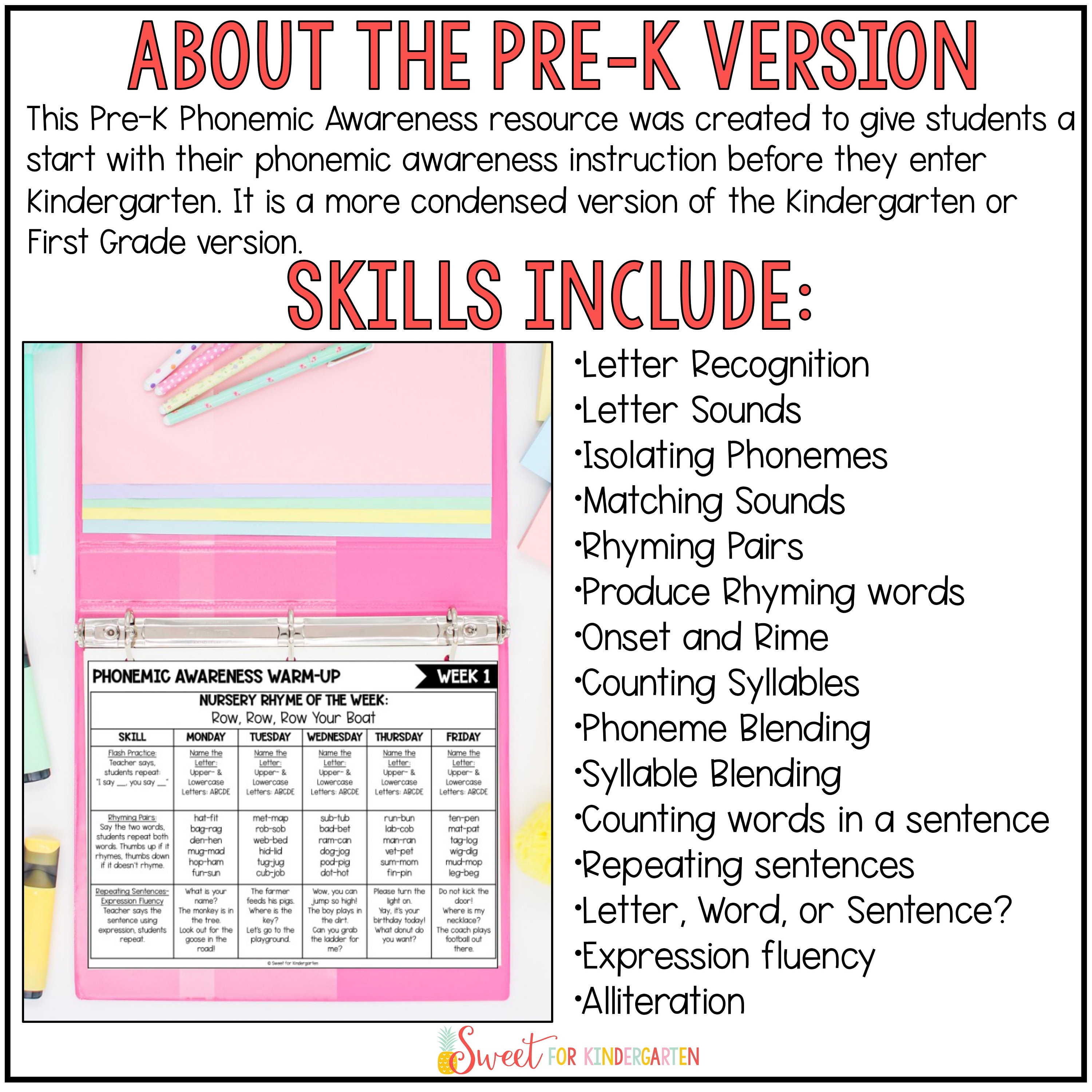 Pre-k Phonemic Awareness Lessons: Daily Warm-ups - Etsy