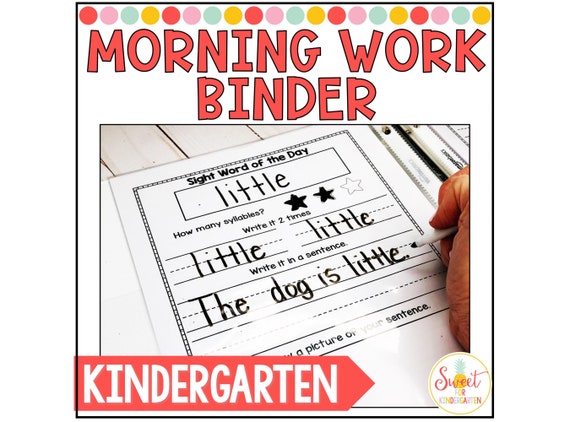 Kindergarten Morning Work Binder Activities Reusable Morning - Etsy