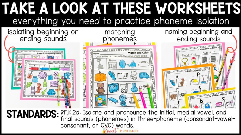 Beginning and Ending Sounds Worksheets for Pre-k or Kindergarten | No ...