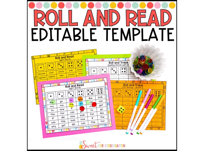 Editable Roll and Read Game Template: Phonics Fluency (digital Download ...