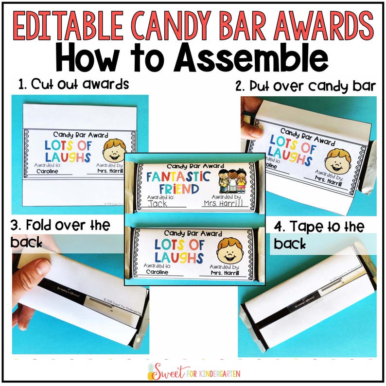 Editable Candy Bar Award Certificates: End of Year Student Gift (PDF ...
