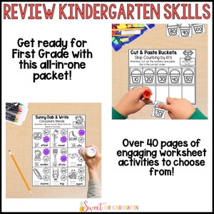 Kindergarten Summer Review Worksheets | Math Phonics Handwriting and ...