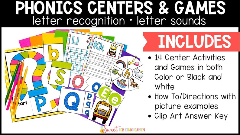 Kindergarten Phonics Unit: Letter Sounds & Recognition (PDF) - Etsy
