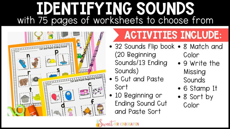 Beginning and Ending Sounds Worksheets for Pre-k or Kindergarten | No ...