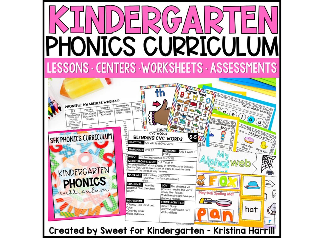 Complete Kindergarten Phonics Curriculum Lessons Activities Worksheets ...