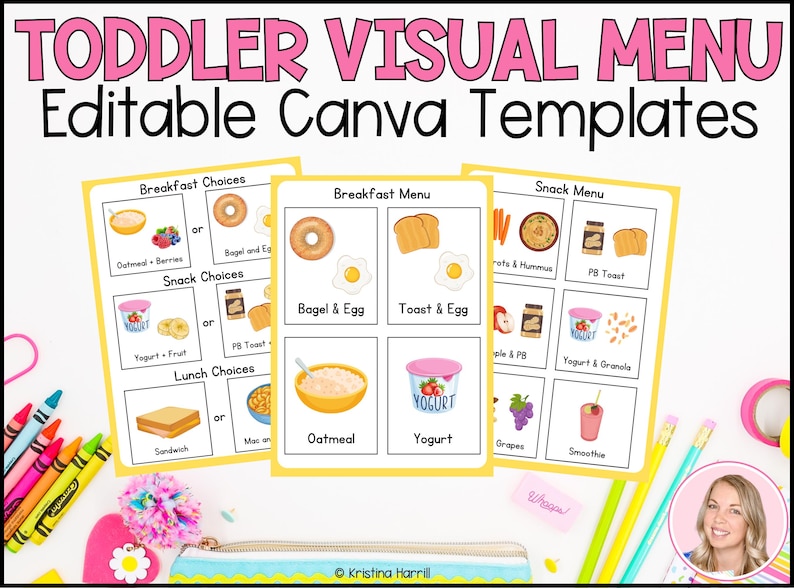 Toddler Visual Menu Template: Customizable Meal Planner (canva) - Etsy