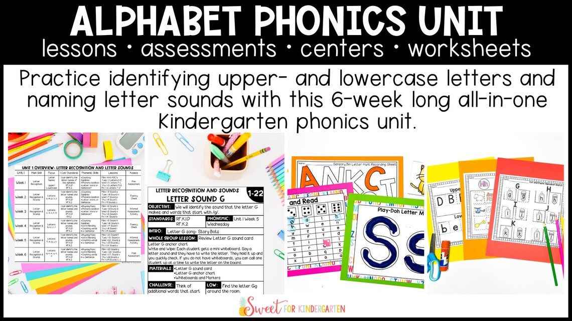 Kindergarten Phonics Unit: Letter Sounds & Recognition (PDF) - Etsy